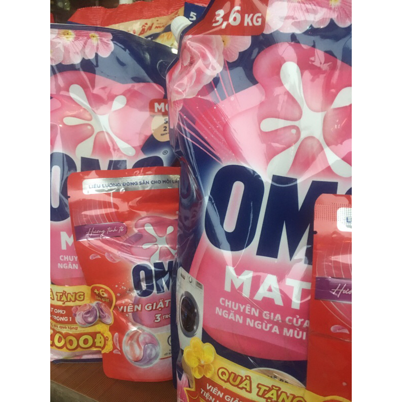 HẦNG TẶNG - NƯỚC GIẶT OMO MATICH CỬA TRƯỚC 3,6kg - NGĂN MÙI ẨM MỐC TẶNG ...