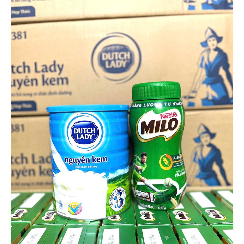 Combo Sữa Milo + Nguyên kem Dutch lady, tăng cân chiều cao | Shopee ...