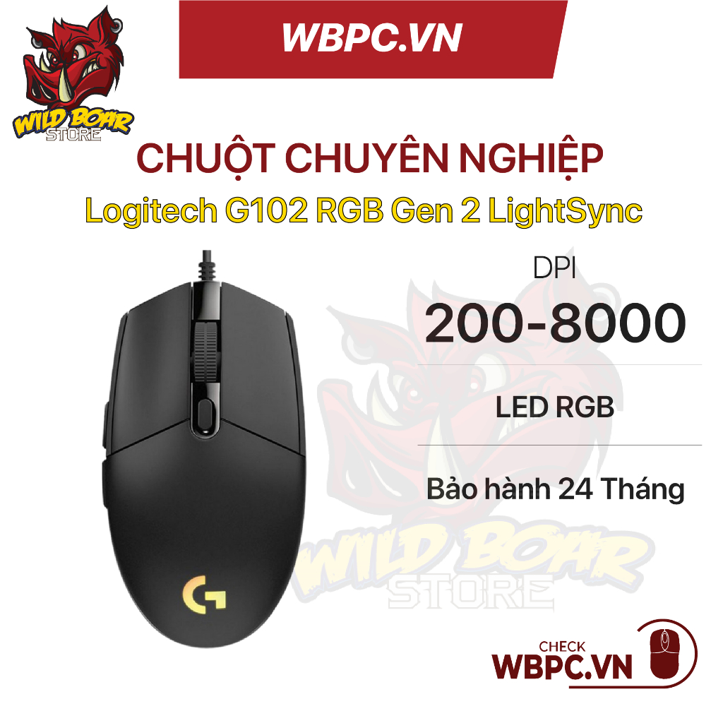 Chuột máy tính Logitech G102 RGB Gen 2 LightSync - Chính hãng | Shopee Việt Nam