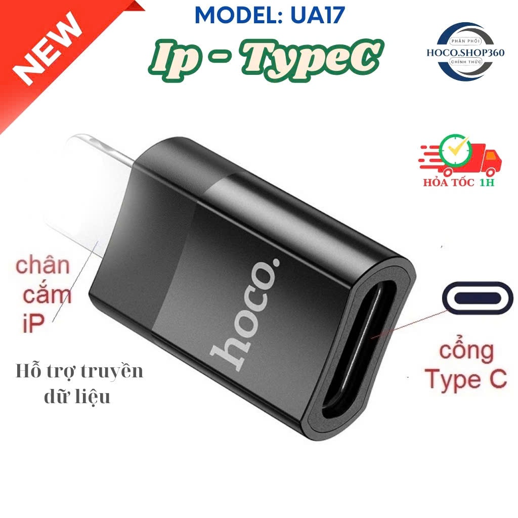 Đầu chuyển đổi TypeC to LN,Bộ chuyển đổi UA17 iP Male sang Type-C female USB2.0( CHÍNH HÃNG ...