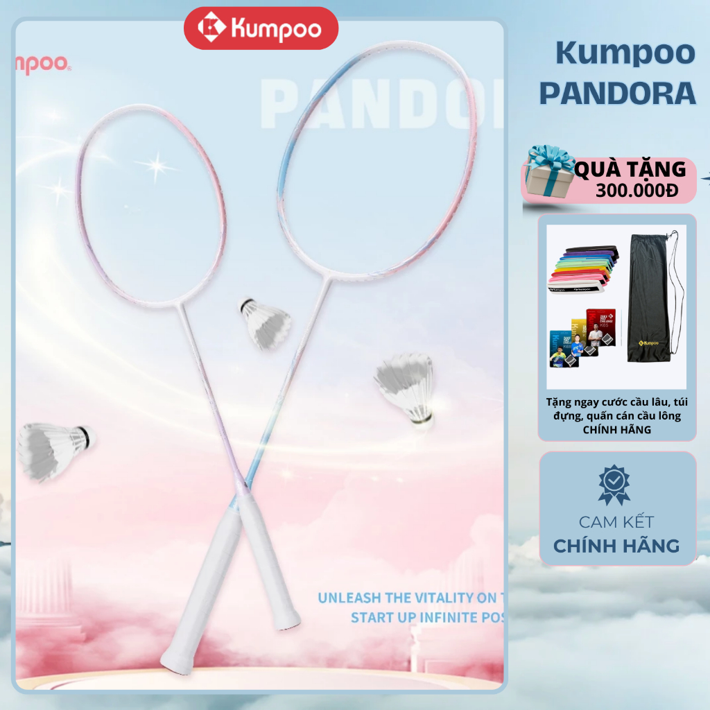 [CHÍNH HÃNG-BẢO HÀNH] Vợt Cầu Lông Kumpoo PANDORA Căng Sẵn 11kg, Tặng ...