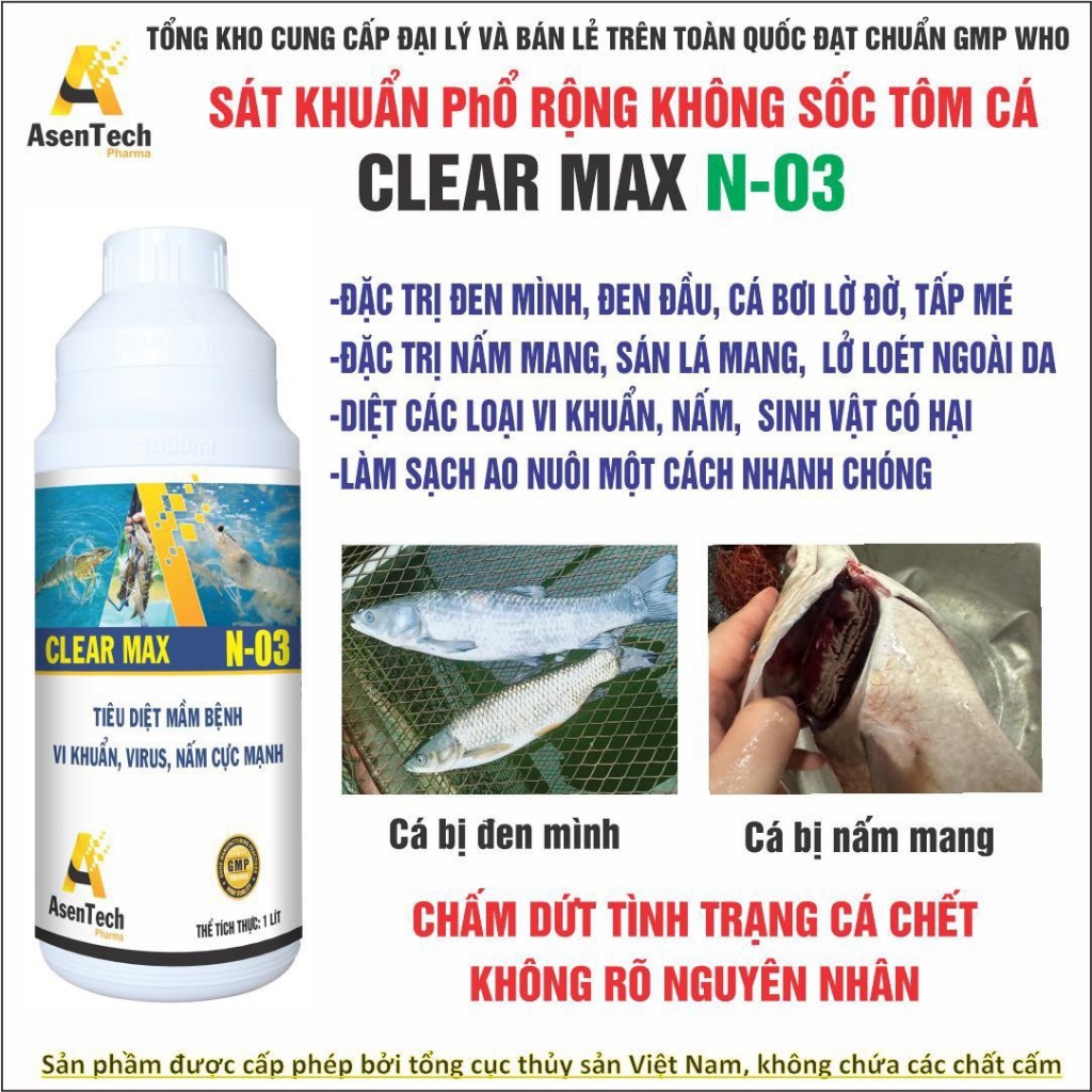 CÁ CHẾT KHÔNG RÕ NGUYÊN NHÂN, SÁT KHUẨN CLEAR MAX N03 TIÊU DIỆT VI KHUẨN, VIRUS, NẤM CỰC MẠNH ...
