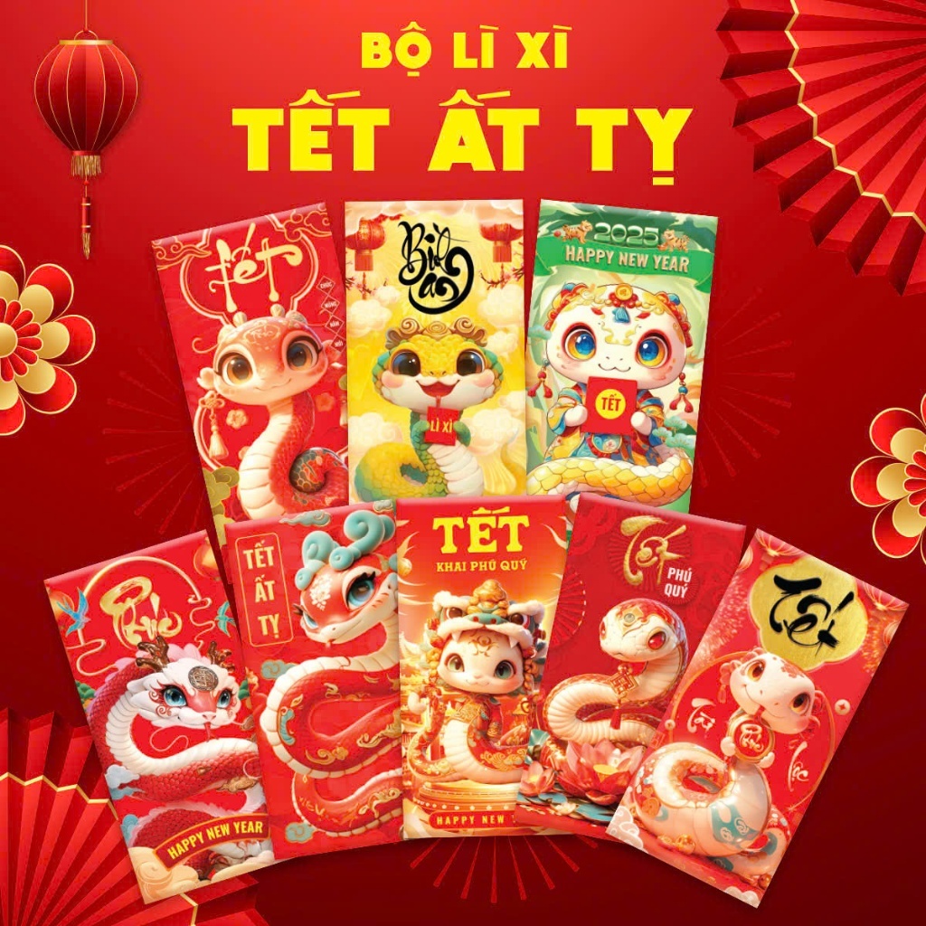 /XẢ KHO GIÁ RẺ/ Bao Lì Xì Set 100 Lì Xì Tết 2025 Ất Tỵ Tổng Hợp GIAO ...