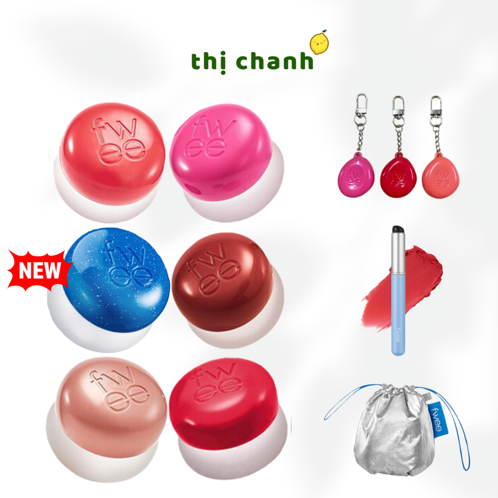[New] Son kem bùn FWEE Lip & Cheek Blurry Pudding Pot, Keyring, Cọ, Túi ...