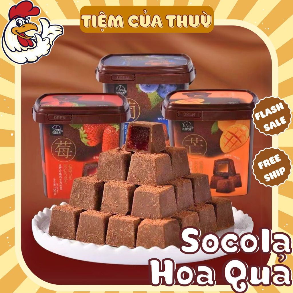 Socola Nama Tươi Nhân Trái Cây Yumi Siêu Ngon(.), Chocolate Nhân 5 Vị ...