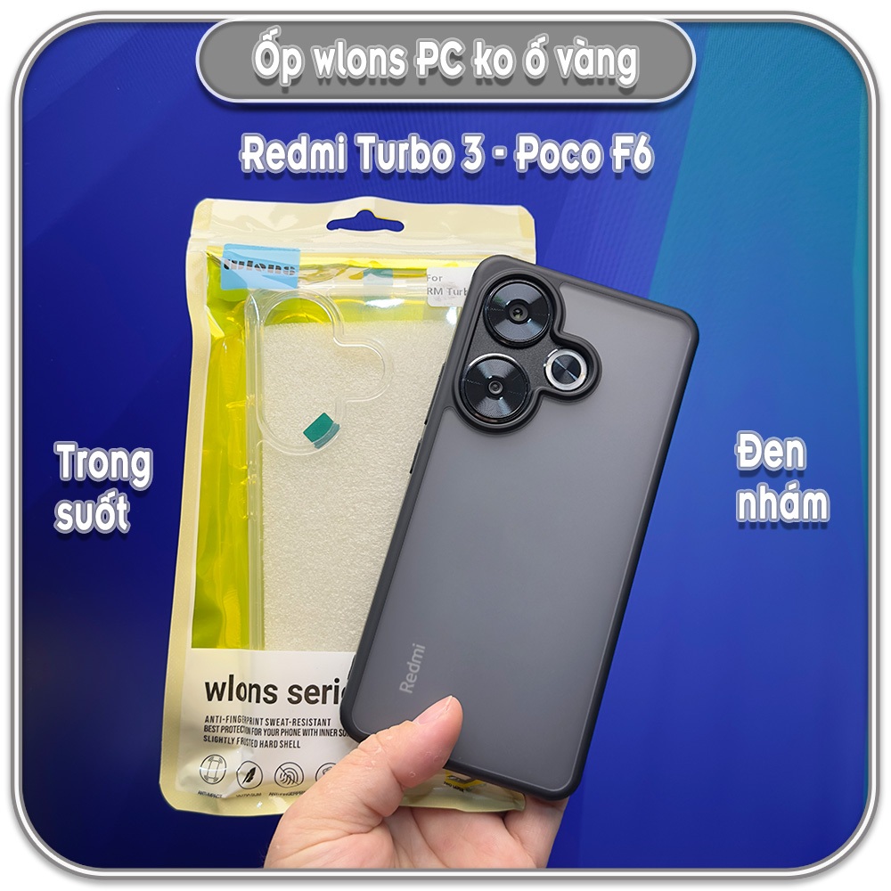 Ốp chống sốc wlons cho Redmi Turbo 3 - Poco F6, lưng PC không ố vàng | Shopee Việt Nam