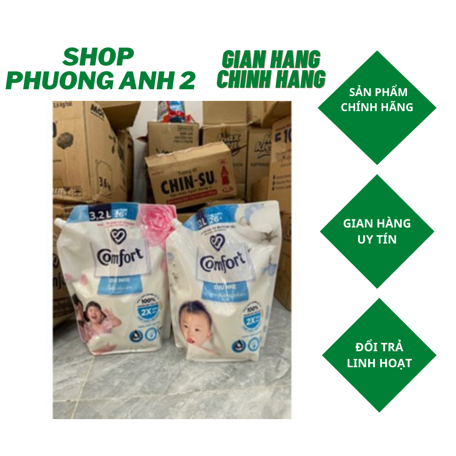 Nước xả vải Comfort Dịu nhẹ Thơm dịu êm 3l túi 2.3l túi 1.7l | Shopee ...