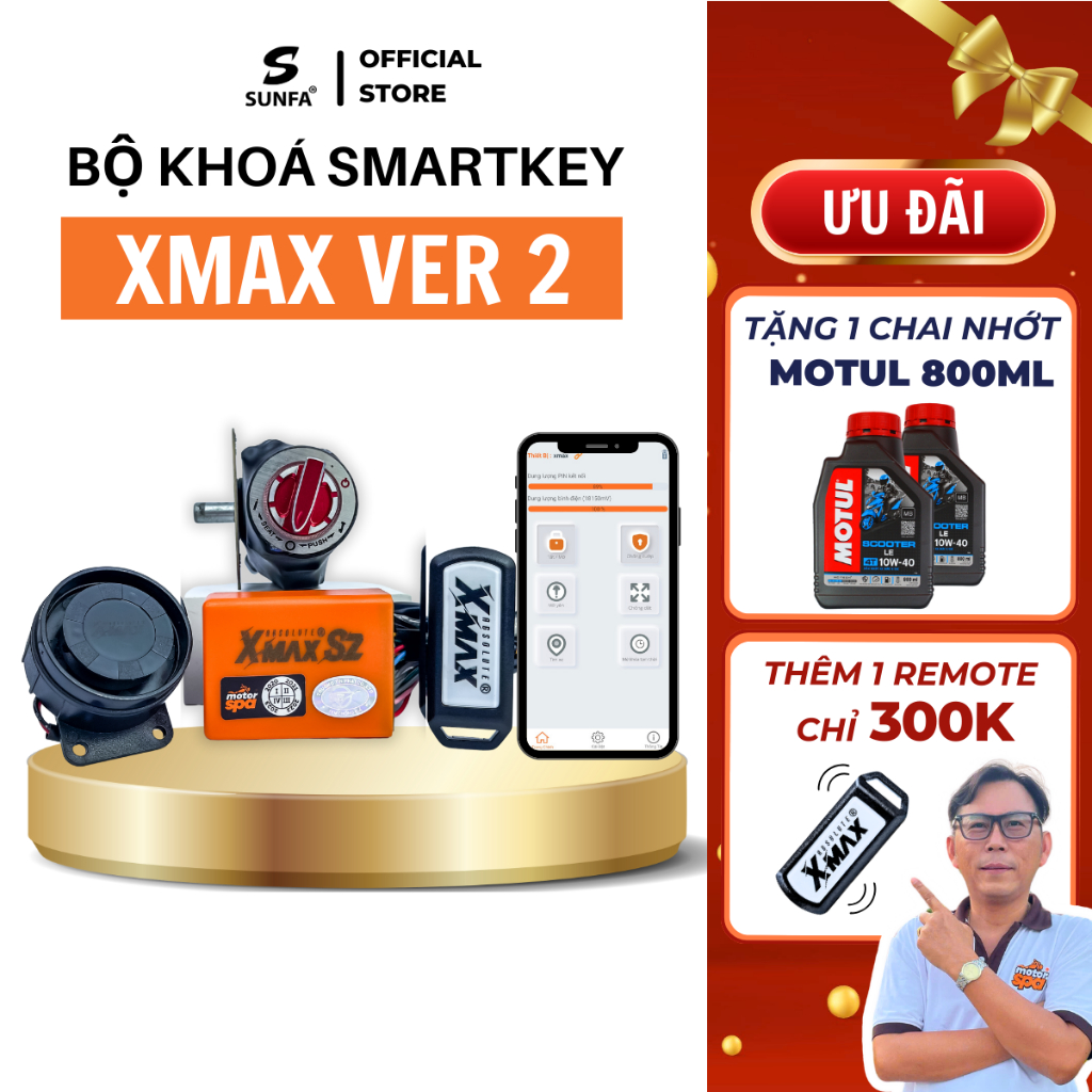 Bộ khóa Smartkey Xmax 5.0 V2 dành cho xe Exciter 2010, Sirius/ Jupiter ...