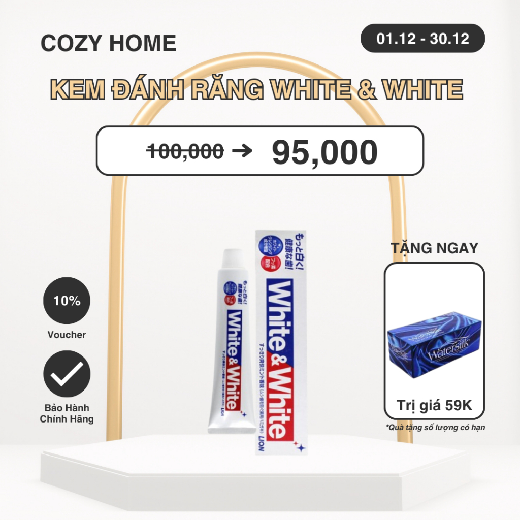 Kem Đánh Răng White & White Nhật Bản Lion 150g | Shopee Việt Nam