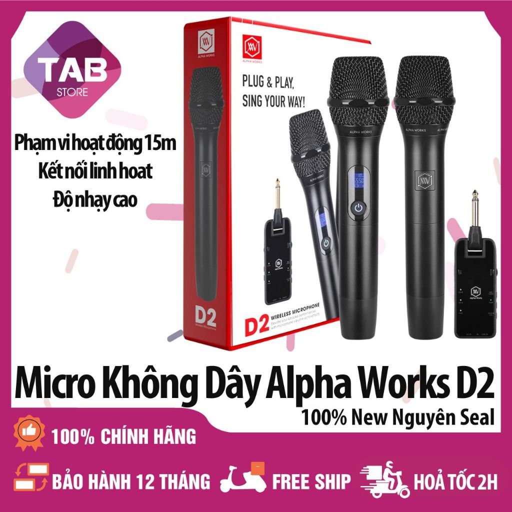 Micro Không Dây Alpha Works D2 Hàng Chính hãng PGI - Bảo Hành 12 Tháng | Shopee Việt Nam