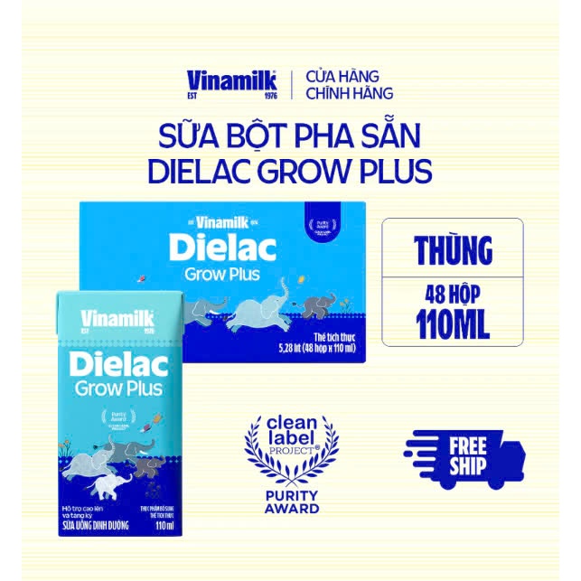 [BAO BÌ MỚI] Thùng 48 hộp Sữa Non Vinamilk Dielac Grow Plus (Sữa Uống Dinh Dưỡng) 110ml | Shopee ...