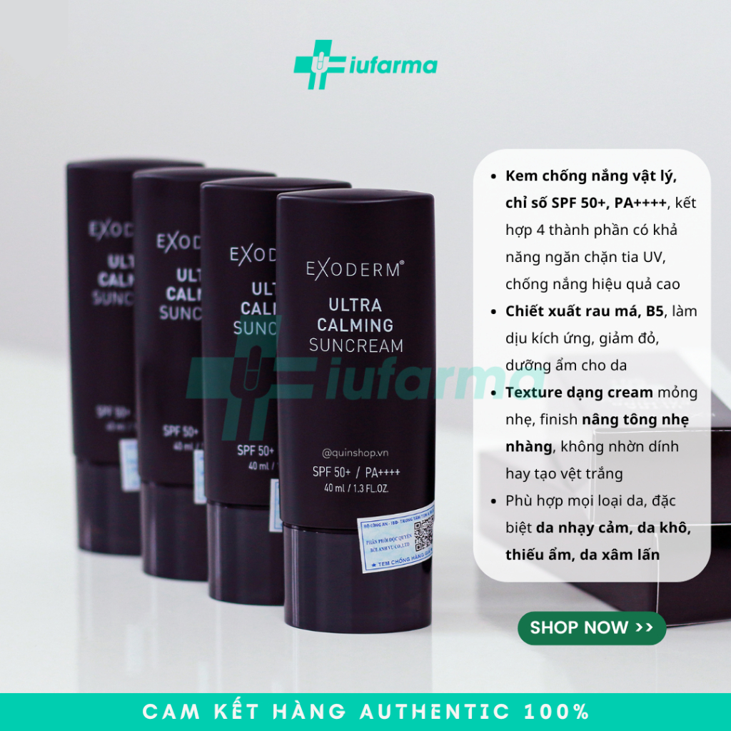 [CÔNG TY SALE] Kem Chống Nắng nâng tông làm dịu, dưỡng ẩm Exoderm Ultra ...