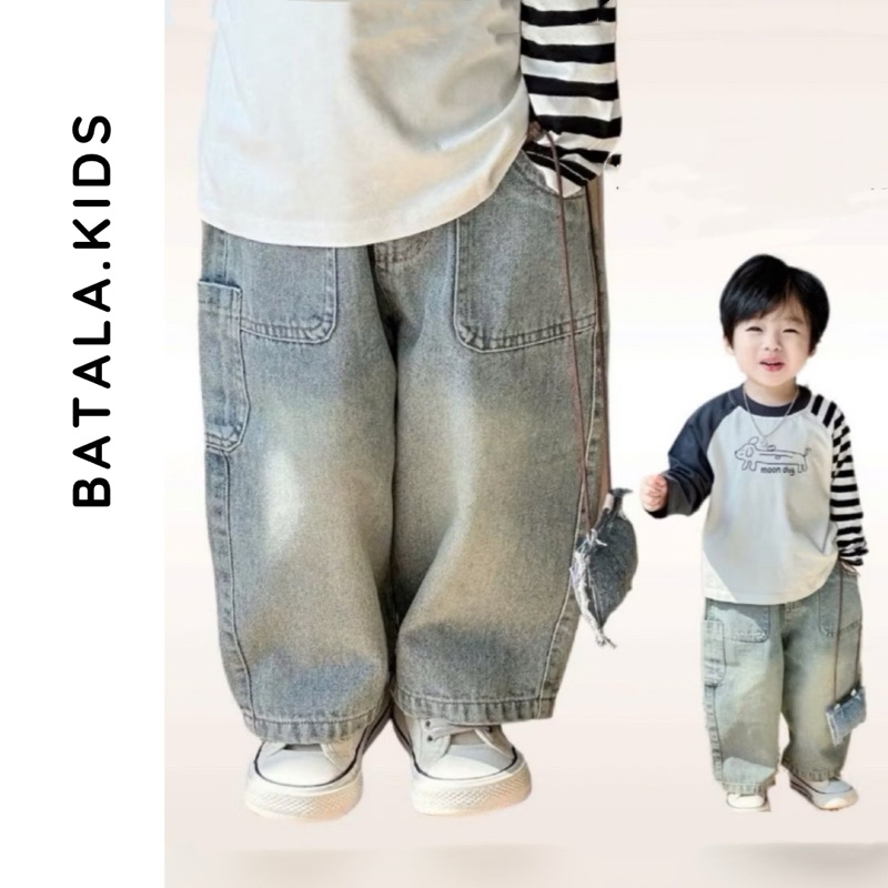 Quần jean cho bé Batala kids (KQJ01), quần bò bé trai bé gái phối túi ...