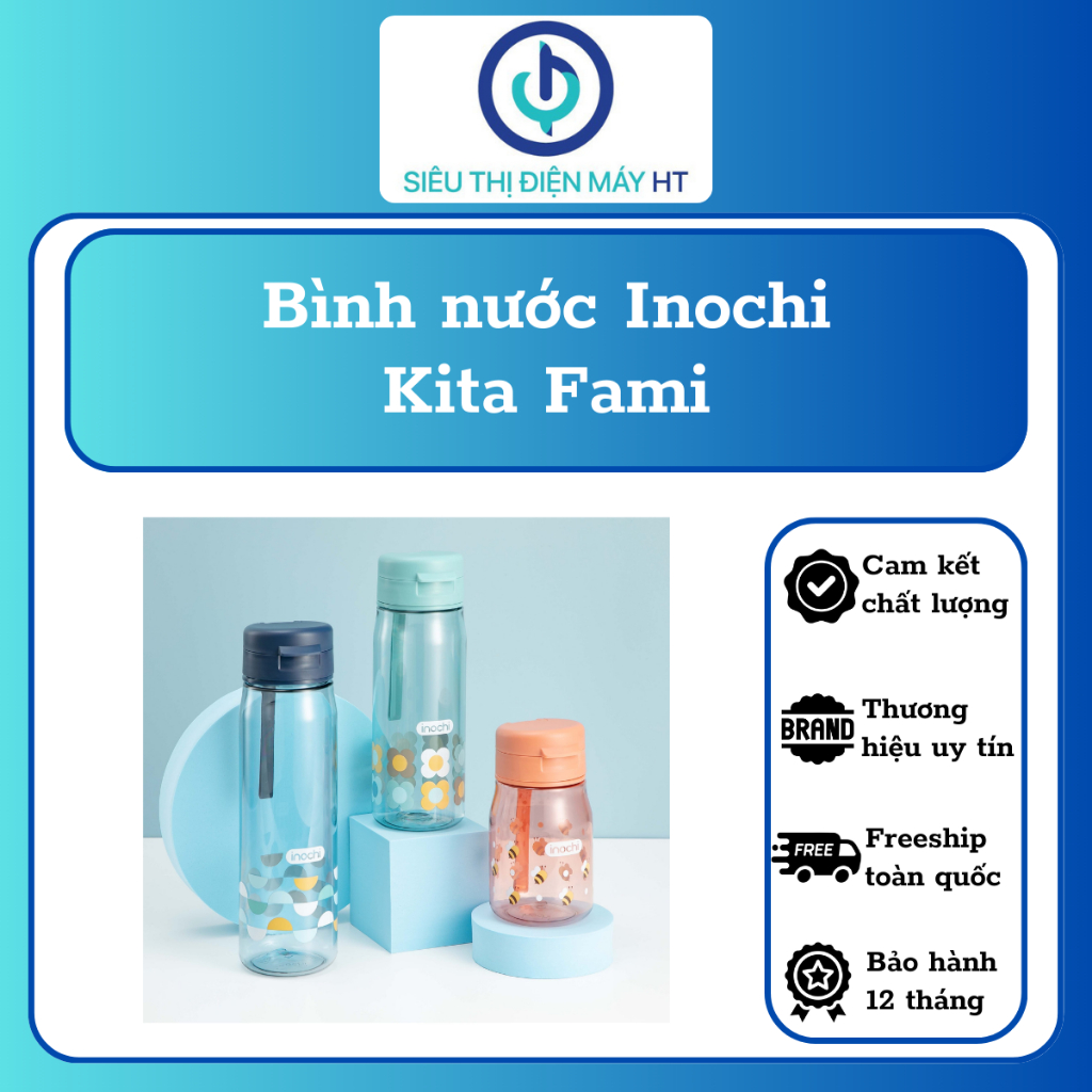Bình nước Inochi Kita Fami - Dung tích 350/500/700ml - Nhựa Tritan cao ...