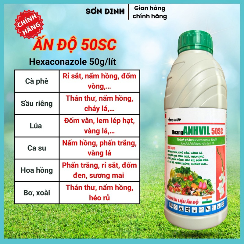 Thuốc trừ nấm Hoanganhvil Ấn độ 50SC 1 lít phòng trừ đạo ôn,thán thư ...
