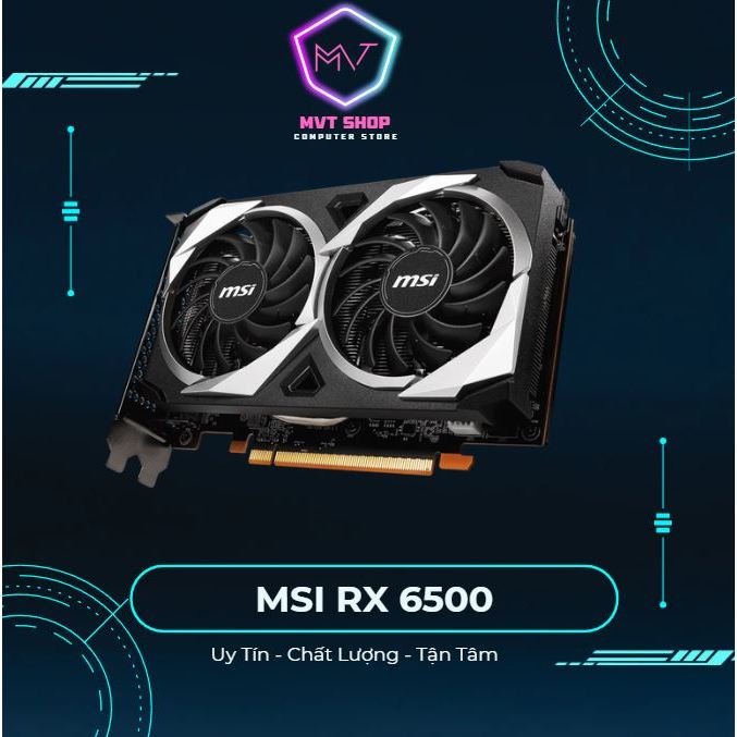 Card màn hình hiển thị Msi Radeon RX 6500 XT Mech 2X 4GB OC | Shopee ...