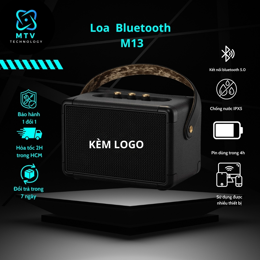 Loa bluetooth M13 công suất lớn, loa bluetooth bass mạnh pin trâu, loa ...