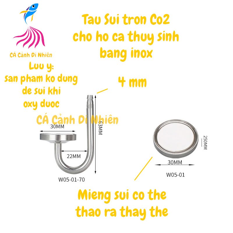 Tẩu sủi Co2 cốc trộn bằng inox 7 cm cho hồ cá thủy sinh | Shopee Việt Nam