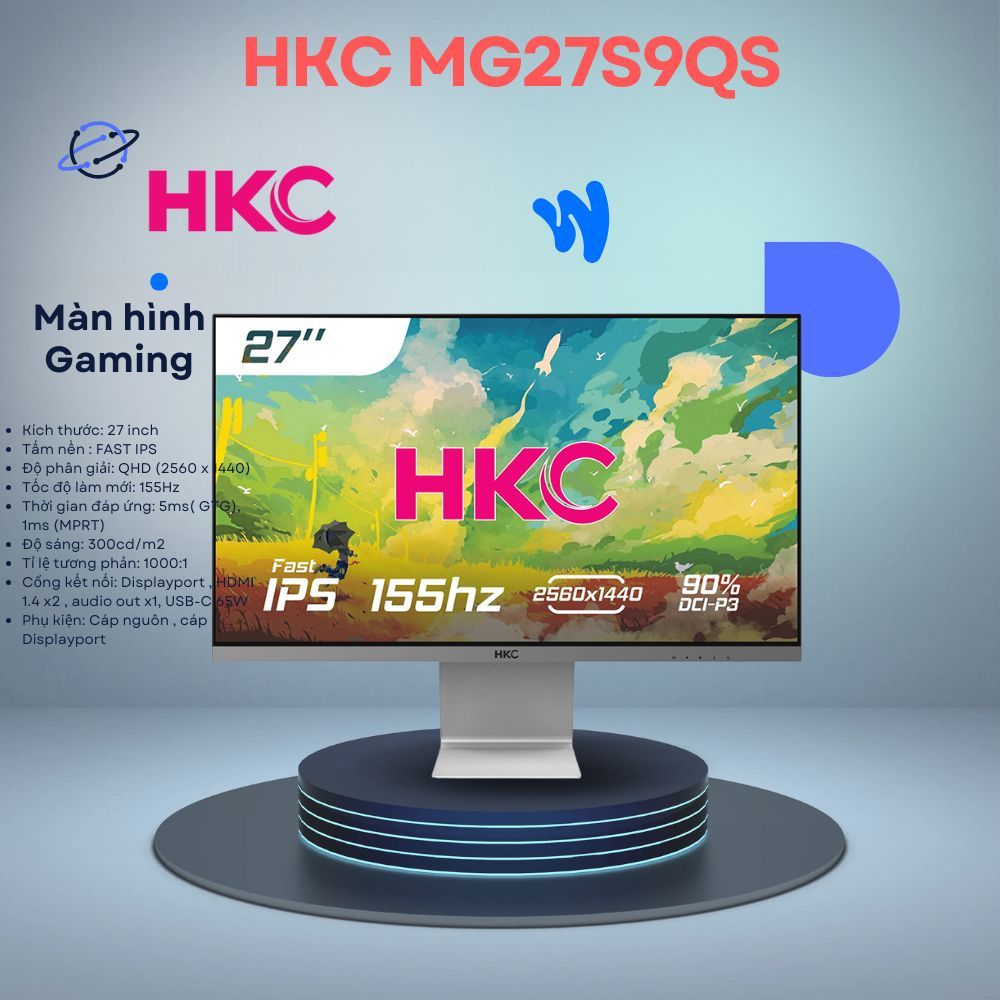 Màn hình đồ họa cao cấp HKC MG27S9QS Fast IPS ( 27 inch/QHD/FAST IPS/155Hz/UCB-C 65W) | Shopee ...