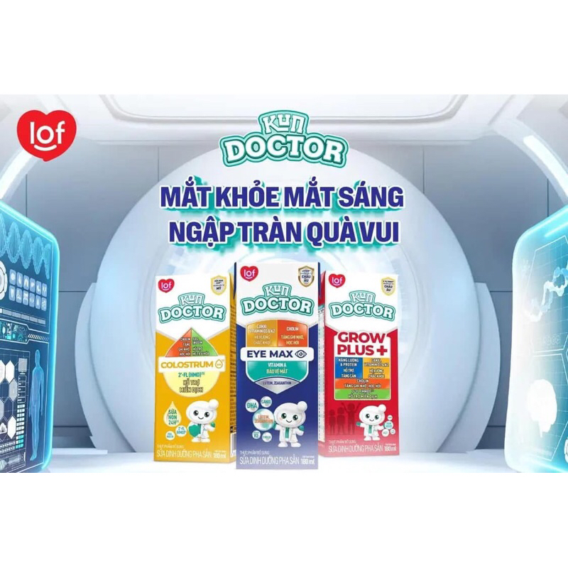(Tặng quà) 4 Lốc Sữa dinh dưỡng pha sẵn KUN DOCTOR GROW PLUS+/COLOSTRUM ...