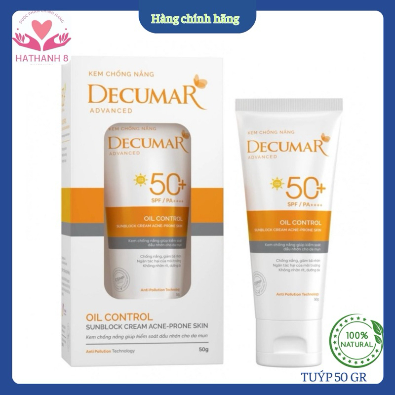 CHÍNH HÃNG: Kem Chống Nắng Ngăn Ngừa Mụn Decumar Advanced 50g, Kiềm Dầu ...