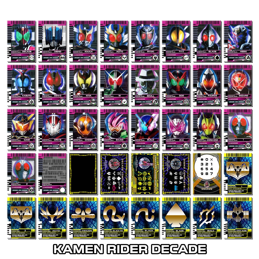 [Độc Quyền Phản Quang 7 Màu] Thẻ Bài Kamen Rider Decade | Shopee Việt Nam