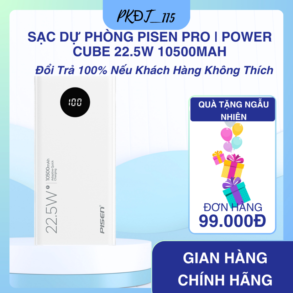 Sạc dự phòng PISEN PRO | Pin dự phòng sạc nhanh | 22.5W 10500mAh | Chính hãng sạc nhanh | Siêu ...