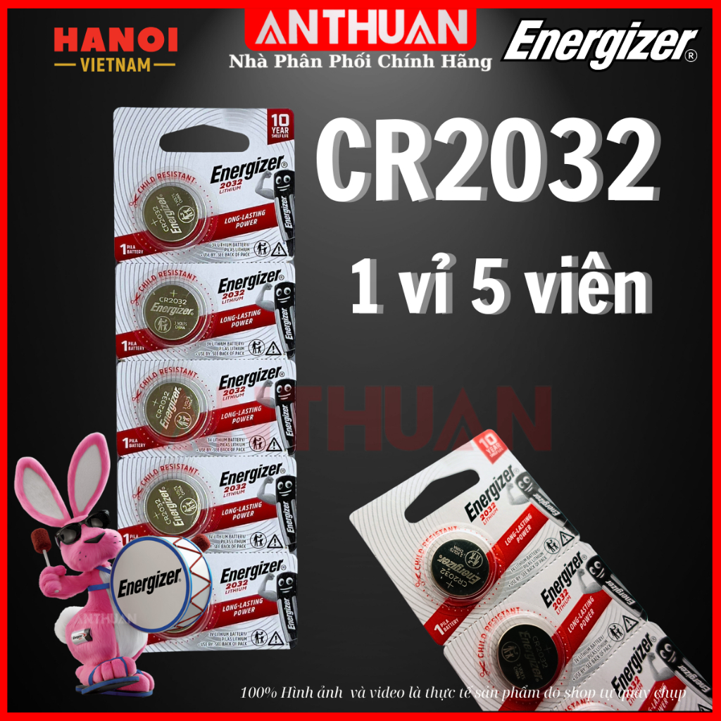 Pin Cúc Áo Energizer Lithium CR2032 TS1x5 - Vỉ 5 Viên Pin 3V lắp cho ...
