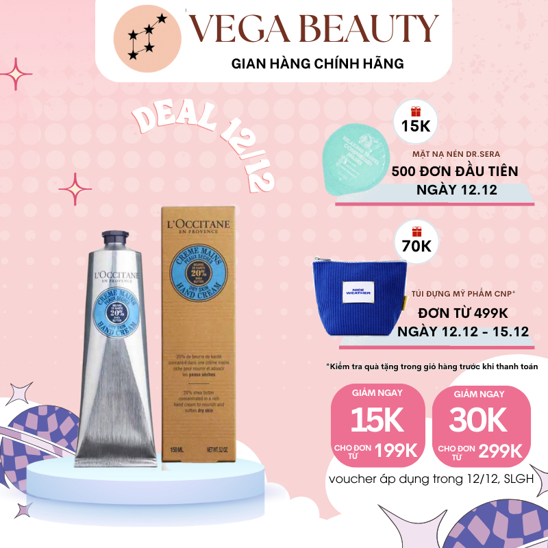 Kem dưỡng da tay bơ hạt mỡ L'OCCITANE Shea Butter Hand Cream 30ml dưỡng ẩm sâu, làm mềm da, giảm ...