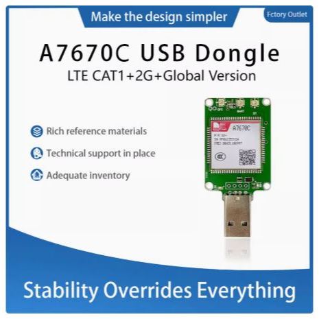 Module chuyển đổi USB sang 4G LTE CAT1, USB Dongle SIMCOM A7670C hỗ trợ ...