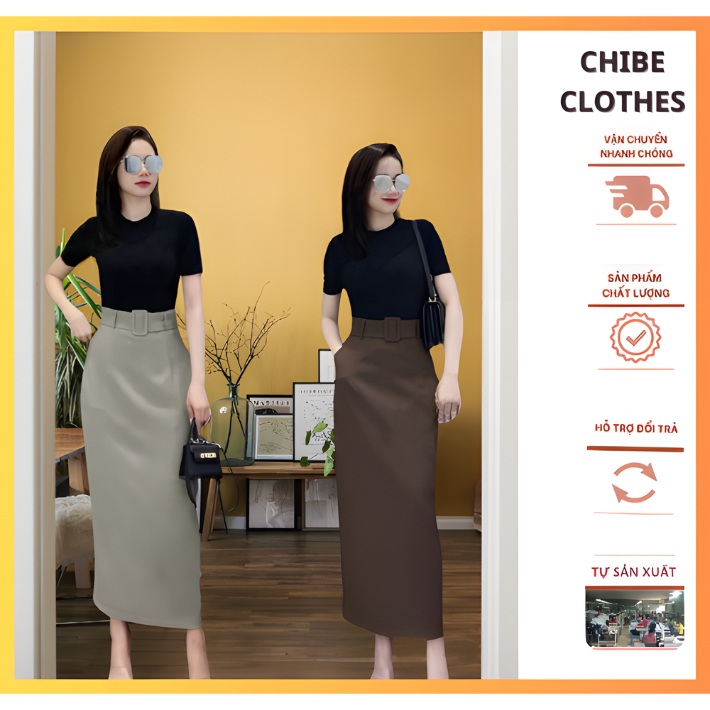 Chân Váy A Suông Dáng Dài 88cm Phối Đai Vải Theo Màu Hách Dáng Tôn ...