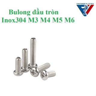 (INOX304) 10 cái M3,M4,M5,M6 Vít pake đầu tròn thân bulong inox304 M3-M6 | Shopee Việt Nam