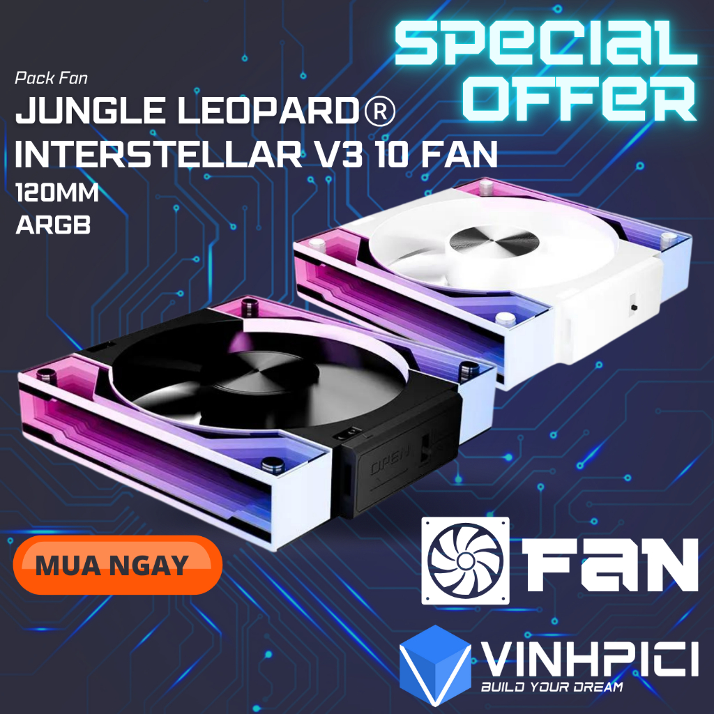 Fan Jungle Leopard Interstellar V3 - Switch Đổi Hướng Gió - Bộ 10 Fan ...