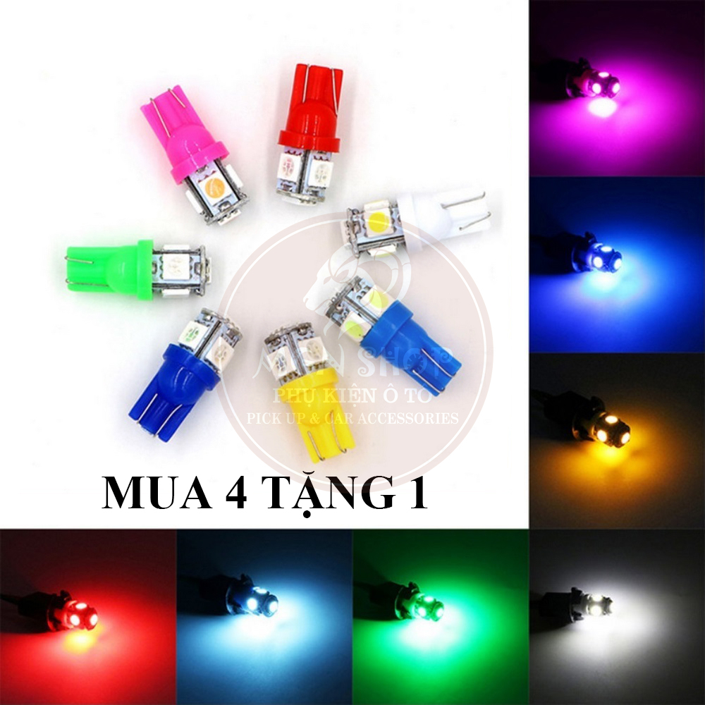 LED [T10] [5 Chip Led SMD] [7 màu] [01 bóng] dành cho ô tô xe máy ...