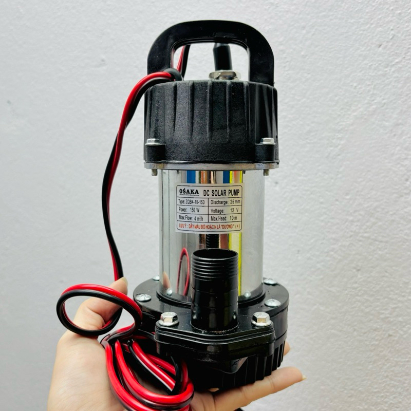 BƠM CHÌM DC 12V-150W, MOTOR ĐỒNG 100%, LƯU LƯỢNG 4M3/H, ĐẨY TỐI ĐA 10M, HỌNG XẢ 25MM - SMACHINES ...