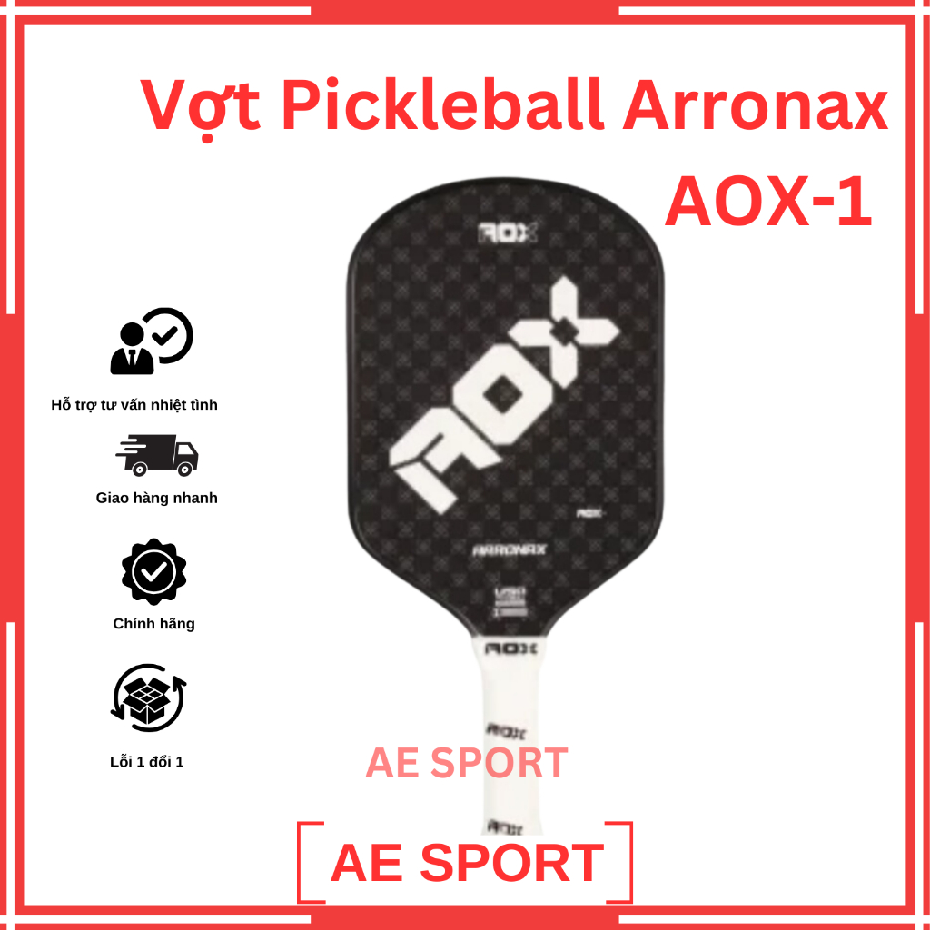 Vợt Pickleball Arronax AOX-1 Chính hãng, Sợi thủy tinh Glass Fiber Mặt ...
