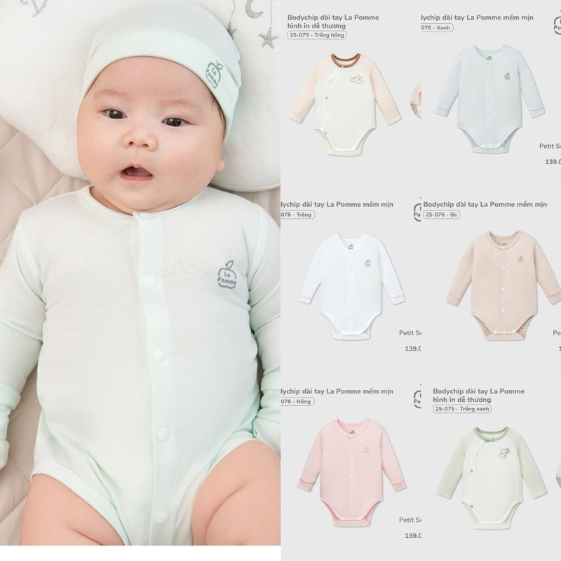 La Pomme tổng hợp mẫu body chip dài tay Nb cho bé 2.5-4kg | Shopee Việt Nam