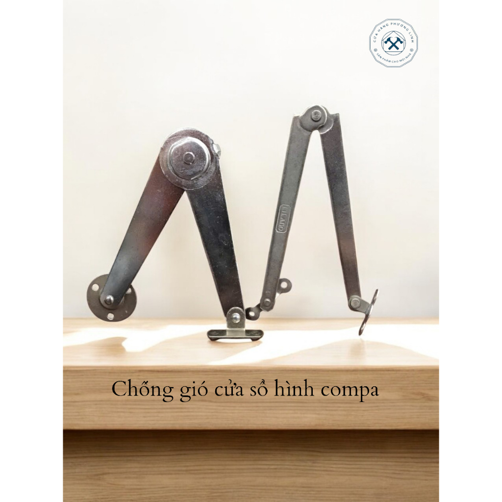 (INOX) Chống gió cửa sổ hình Compa, chất liệu INOX hàng dày dặn 2-3mm ...