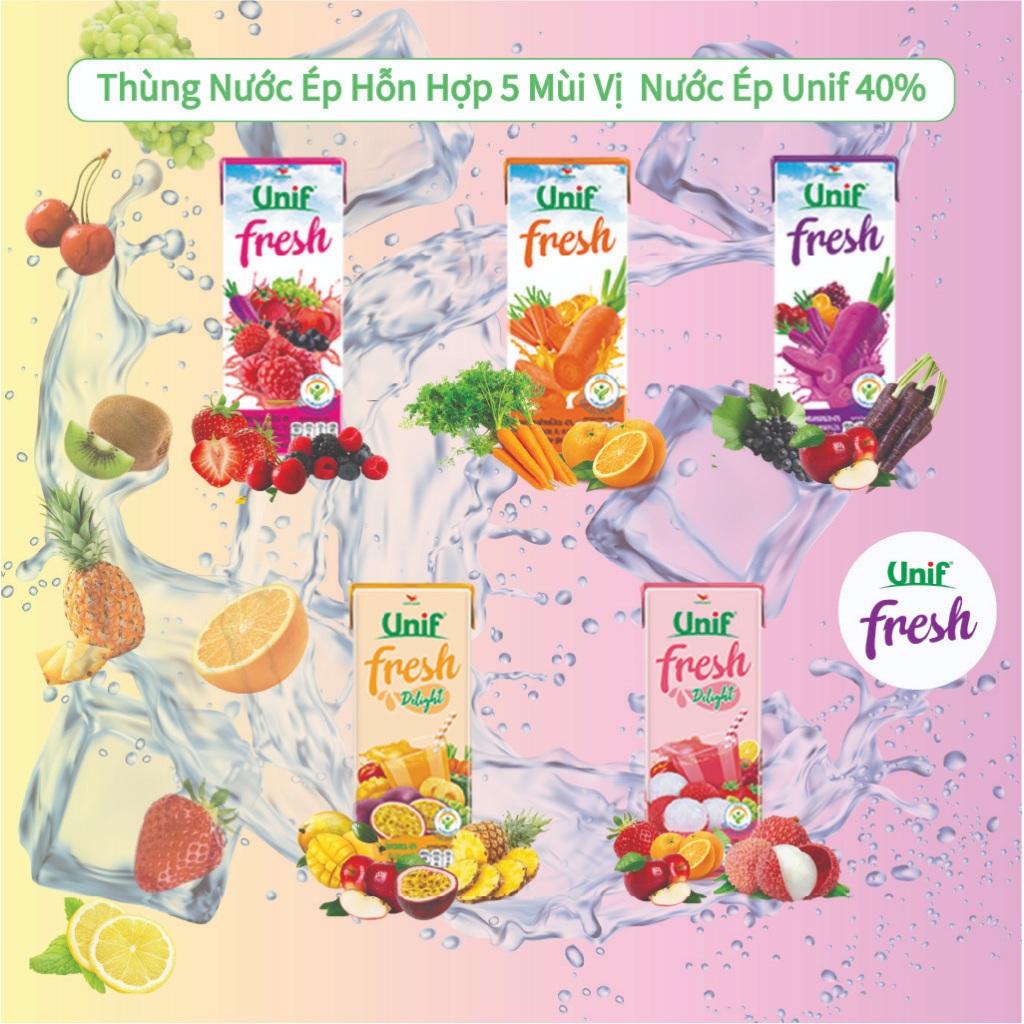 Nước Ép UNIF Fresh Mix Vị Hỗn Hợp Các Loại Rau Củ Trái Cây Thùng 36 Hộp ...