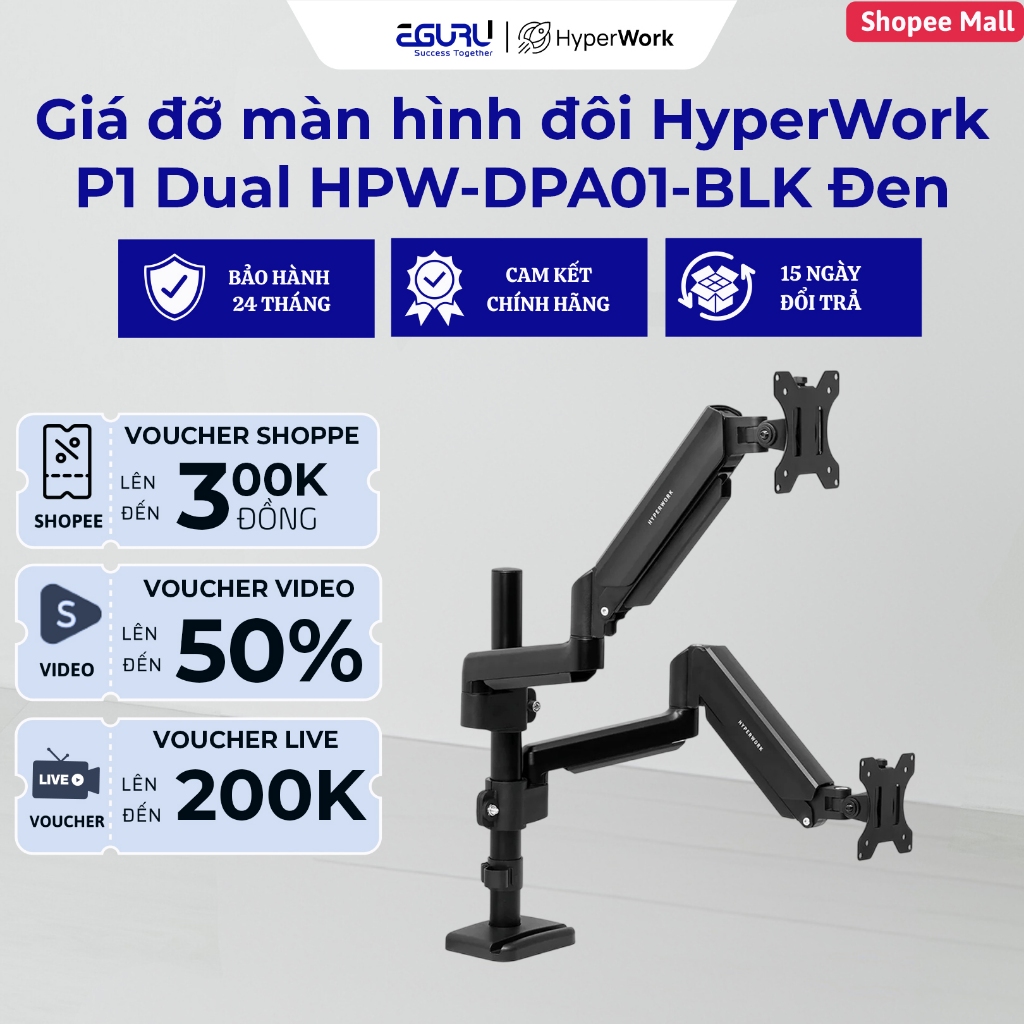 Giá đỡ màn hình đôi HyperWork P1 Dual | Shopee Việt Nam