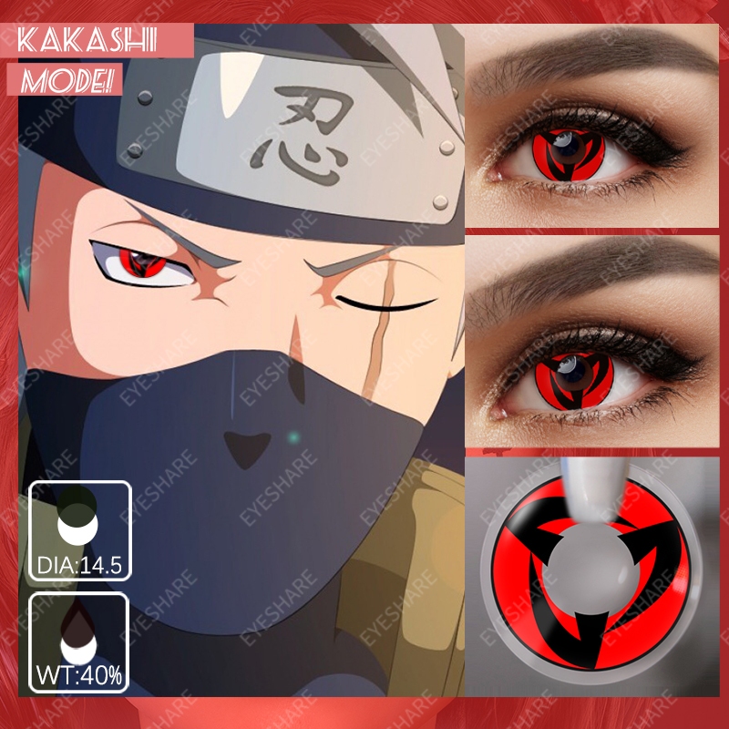 EYESHARE Một cặp đường kính 14.5mm 0 độ kính áp tròng Sharingan Naruto ...