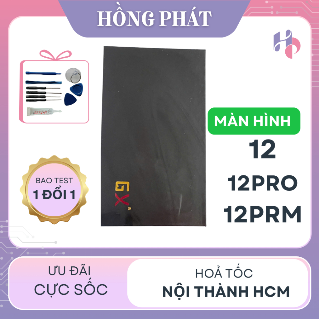 Màn hình thay thế cho 12/12pro /12prm GX tặng keo và bộ sửa chữa ...