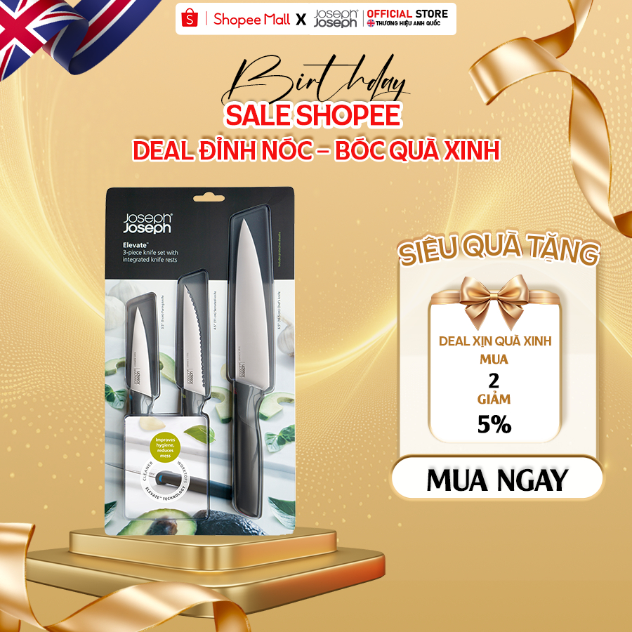 NEW - Bộ 3 dao inox 304 Joseph Joseph Elevate Duo (Opal) - 007183 ...