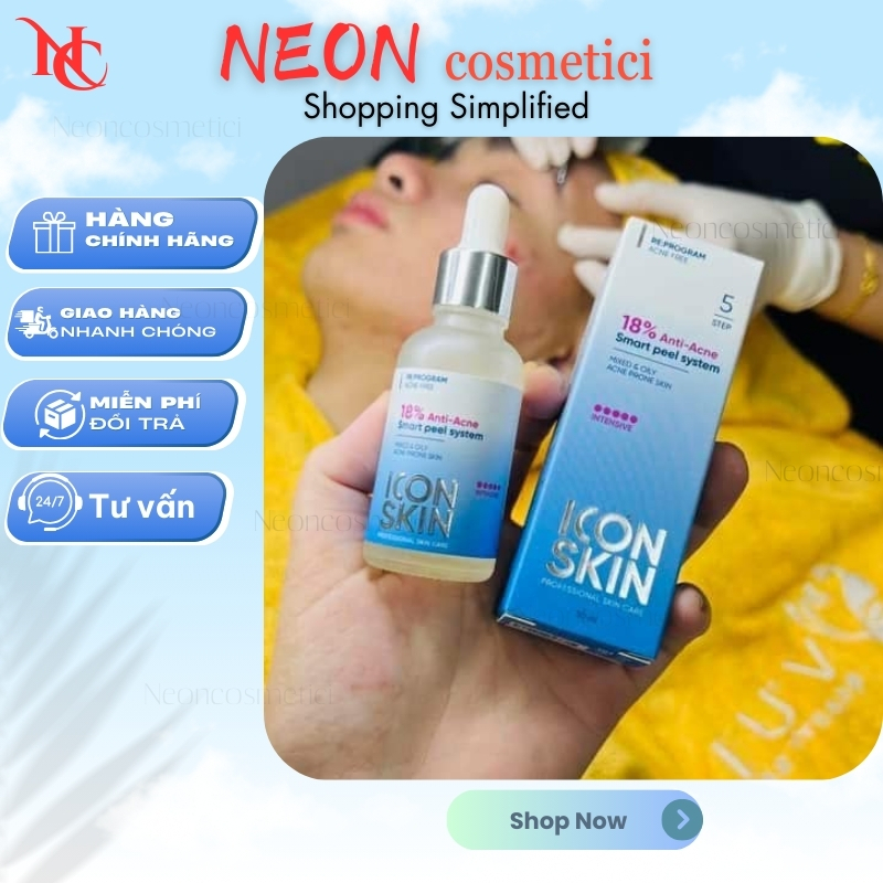 [Công ty] Chiết ICON SKIN Peel da 18% Anti-acne Smart Peel không bong ...