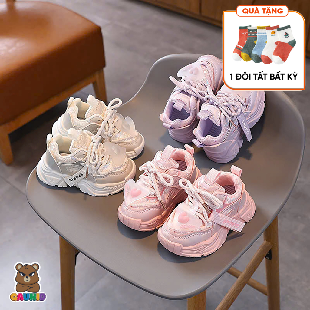 Giày Thể Thao Gắn Sticker Trái Tim Đáng Yêu Cho Bé GAUKID-G36 | Shopee ...