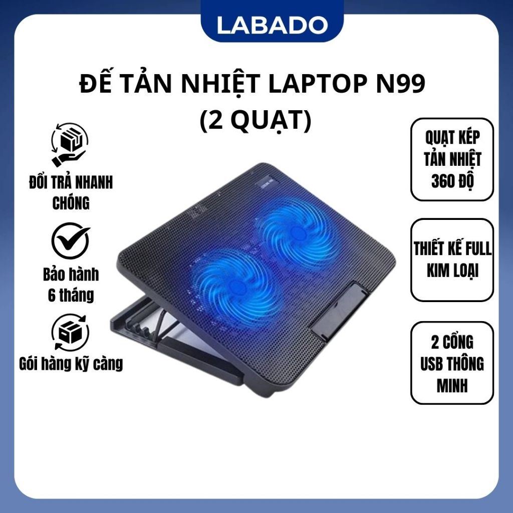 Đế tản nhiệt laptop macbook N99, đế tản nhiệt vi tính 17 inch làm mát ...