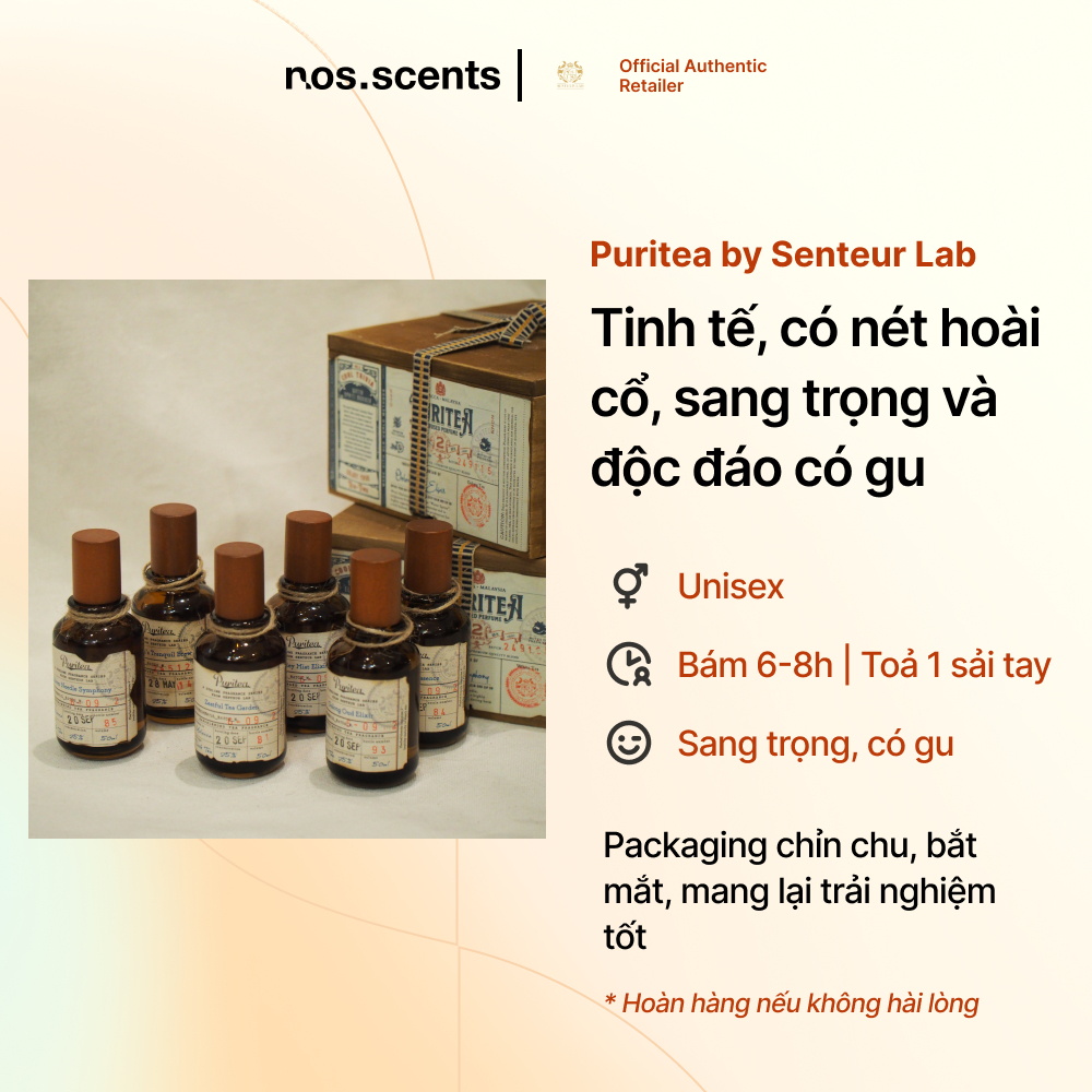 Nước hoa Puritea - Silver Needle, Valley Mist, Dragon, Oolong Oud, Golden Zen, Zestful Tea - mẫu ...
