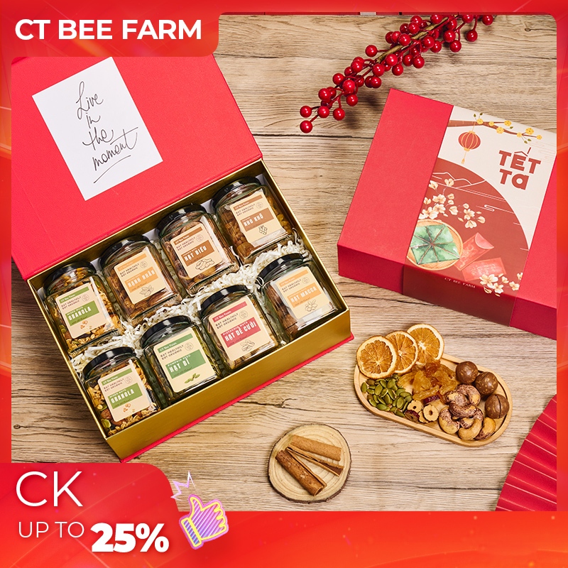 Set Quà 2025 8 Món Hạt Dinh Dưỡng Đa Dạng CT Bee - Hộp Quà Biếu Cao Cấp ...