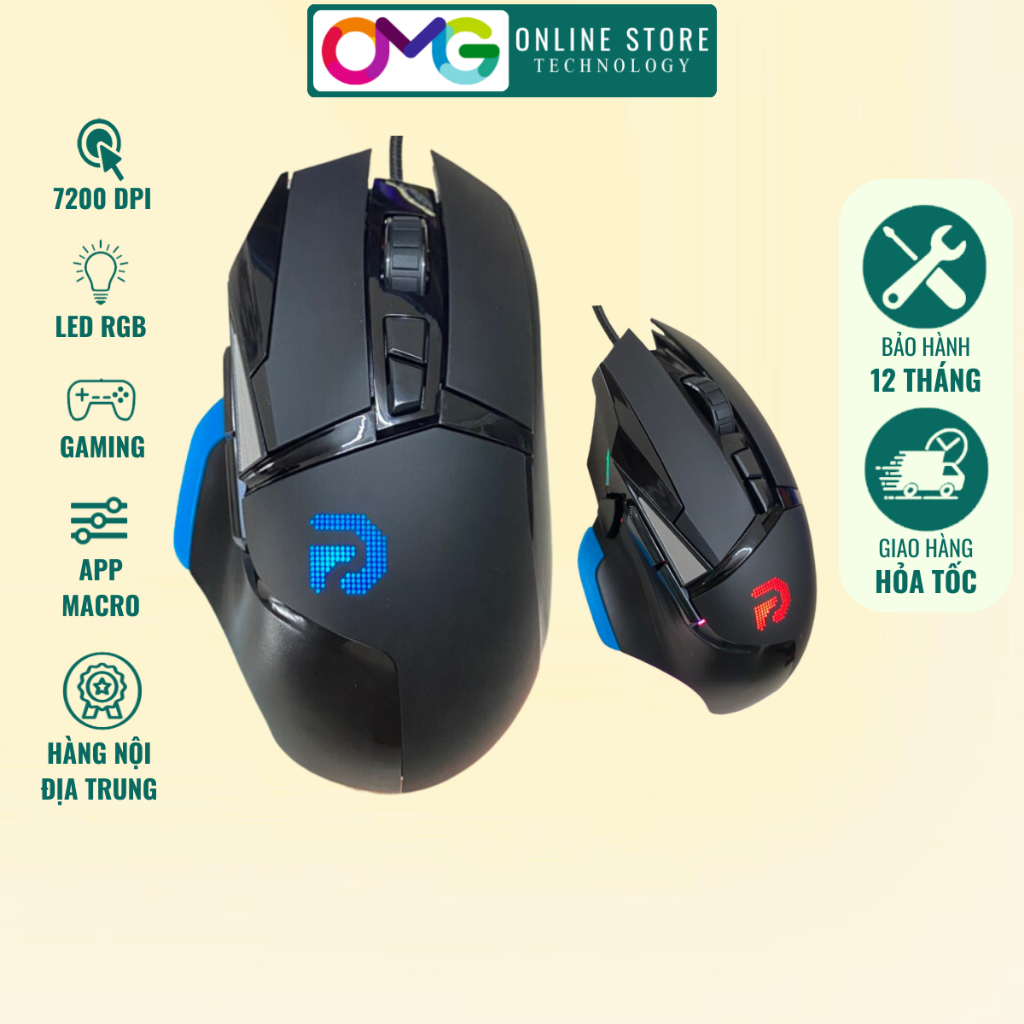 Chuột chơi game có dây Logistics G502 7200 DPI Led RGB có app tùy chỉnh ...