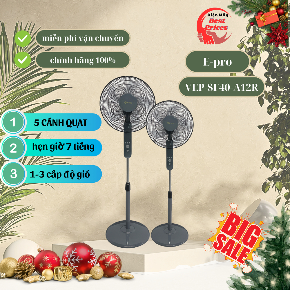VEP-SF40-A12R Quạt đứng VEP-SF40-A12R - 3 chế độ gió - Hẹn giờ 7 tiếng ...